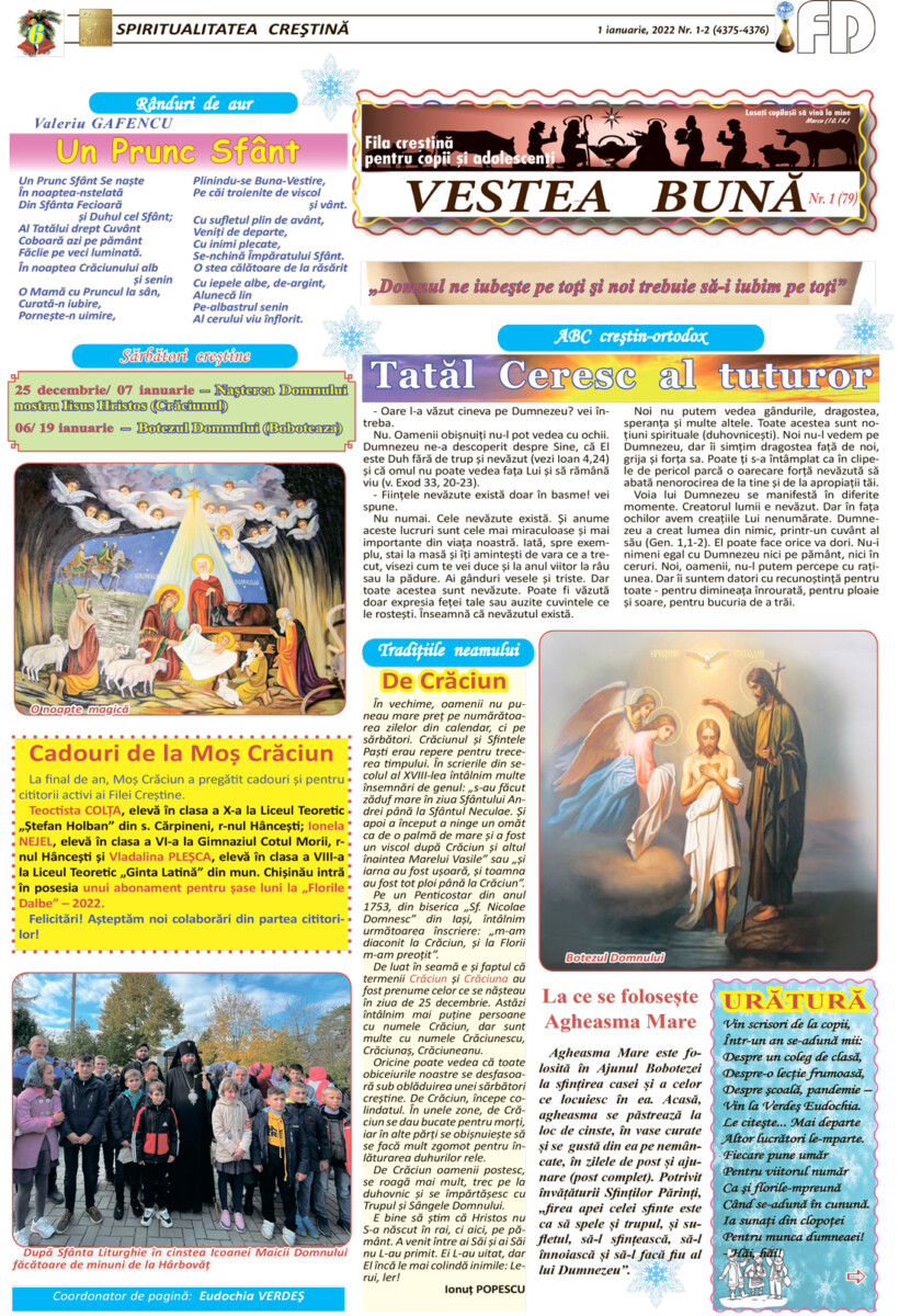 Tatăl Ceresc al tuturor – Florile Dalbe